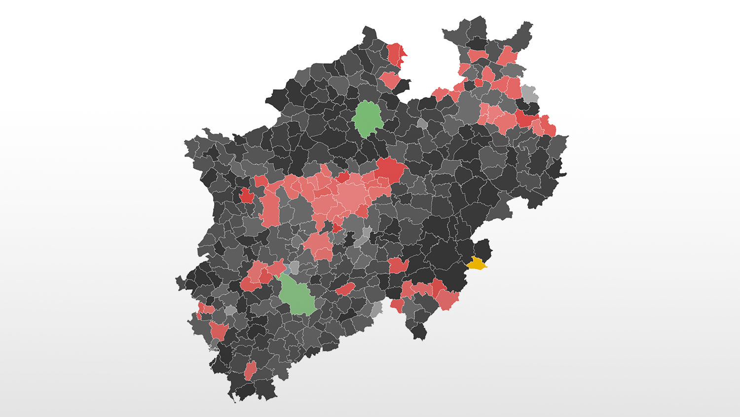 Kommunalwahlen in NRW 2025: Ergebnisse der Gemeinden auf einer Karte